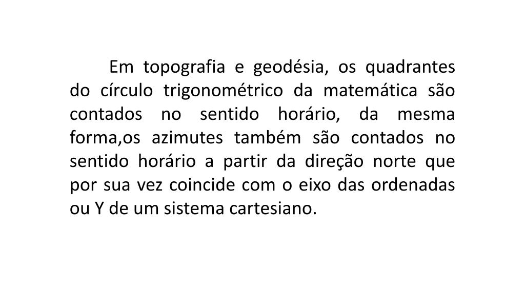 PPT - AULA 5 TOPOGRAFIA AZIMUTES E RUMOS PowerPoint Presentation, free ...