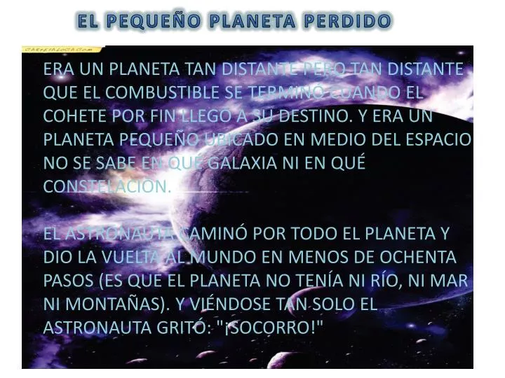 PPT - EL PEQUEÑO PLANETA PERDIDO PowerPoint Presentation, free download ...