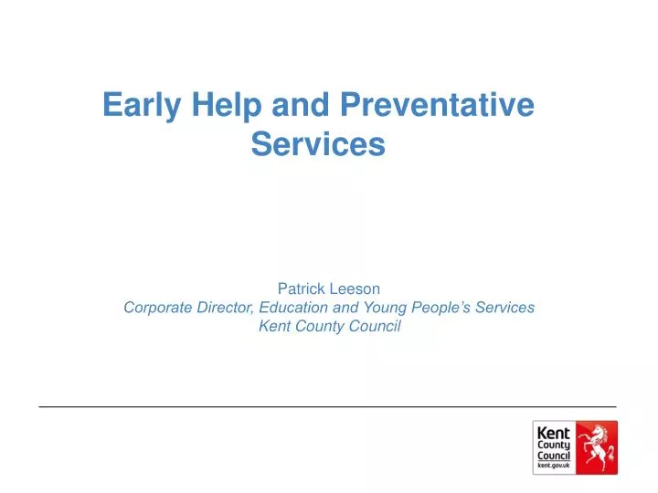 PPT - Early Help and Preventative Services PowerPoint Presentation ...