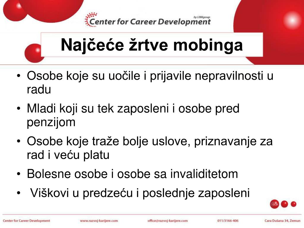 PPT - PREVENCIJA I EDUKACIJA U SPREČAVANJU NASTANKA MOBINGA PowerPoint ...