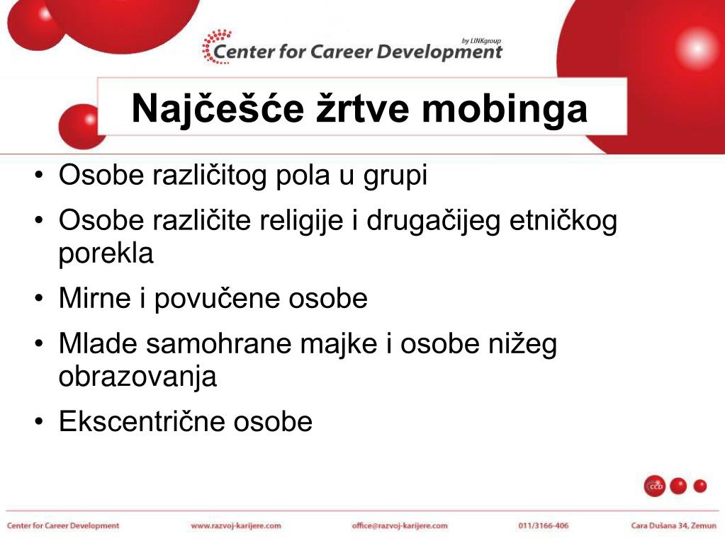 PPT - PREVENCIJA I EDUKACIJA U SPREČAVANJU NASTANKA MOBINGA PowerPoint ...