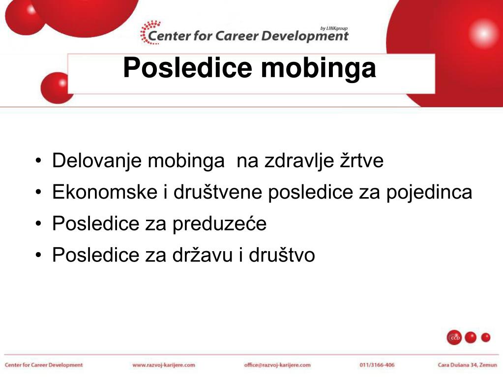 PPT - PREVENCIJA I EDUKACIJA U SPREČAVANJU NASTANKA MOBINGA PowerPoint ...