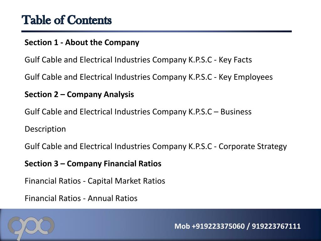 PPT - Gulf Cable and Electrical Industries Company K.P.S.C (CABLE ...