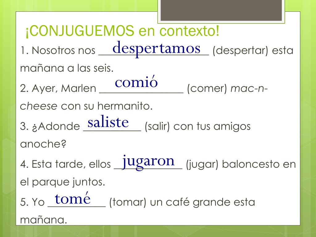 PPT - CAMPANAZO: Escribe el tenso del verbo ( presente, pasado, futuro ...