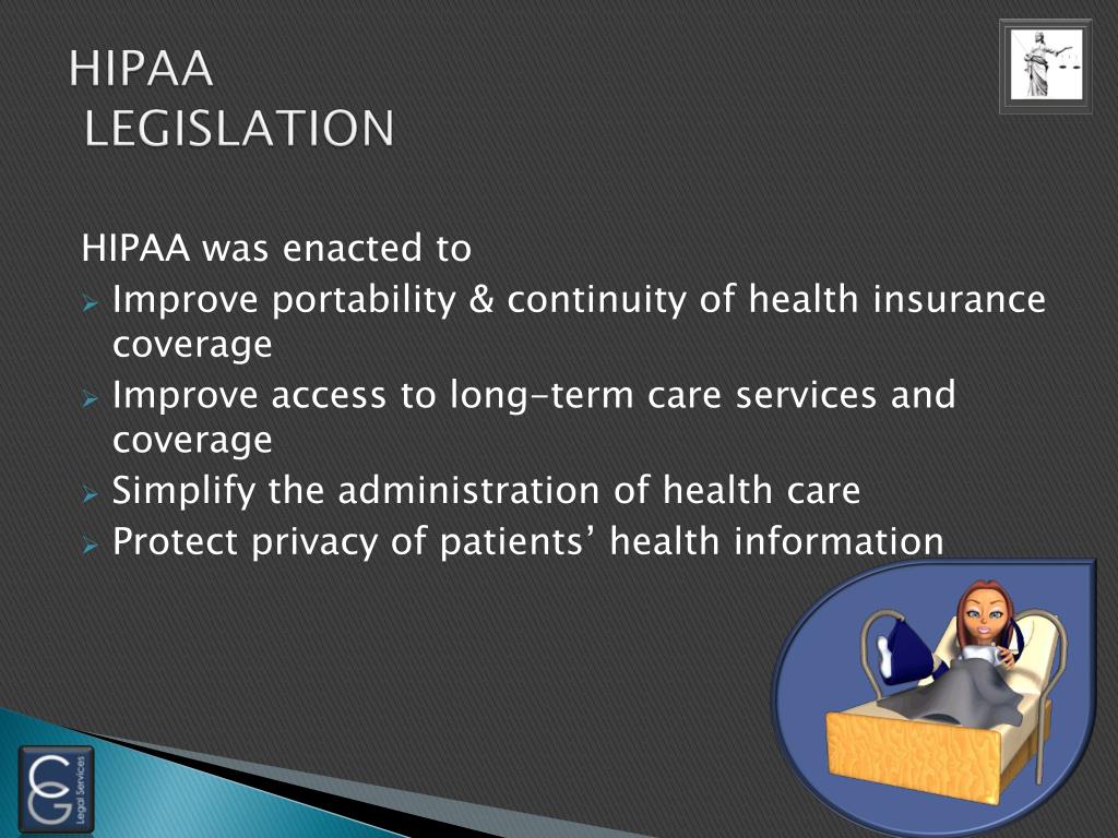 PPT - Health Insurance Portability and Accountability Act (HIPAA ...