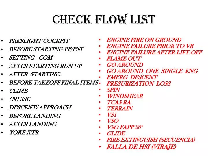 PPT - CHECK FLOW LIST PowerPoint Presentation, free download - ID:1906145