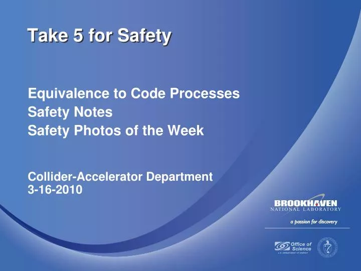 PPT - Take 5 for Safety PowerPoint Presentation, free download - ID:1906222
