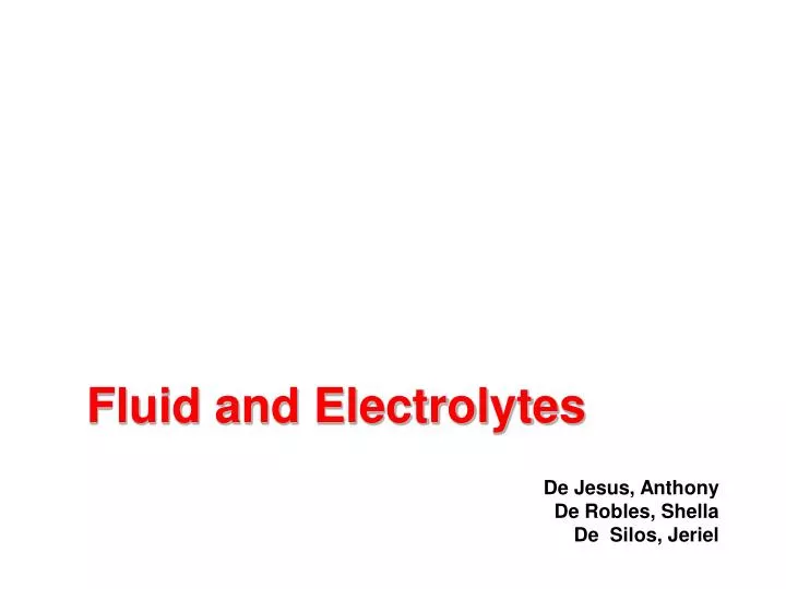 PPT - Fluid and Electrolytes PowerPoint Presentation, free download ...