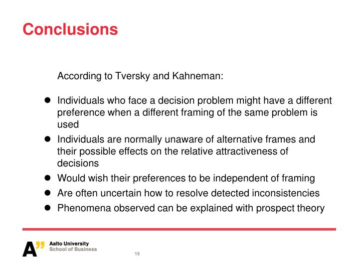PPT - The Framing of Decisions and the Psychology of Choice by Tversky ...
