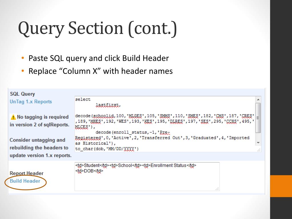 Ppt An Intro To Writing Sql Queries And Using The Sqlreports Customization For Powerschool
