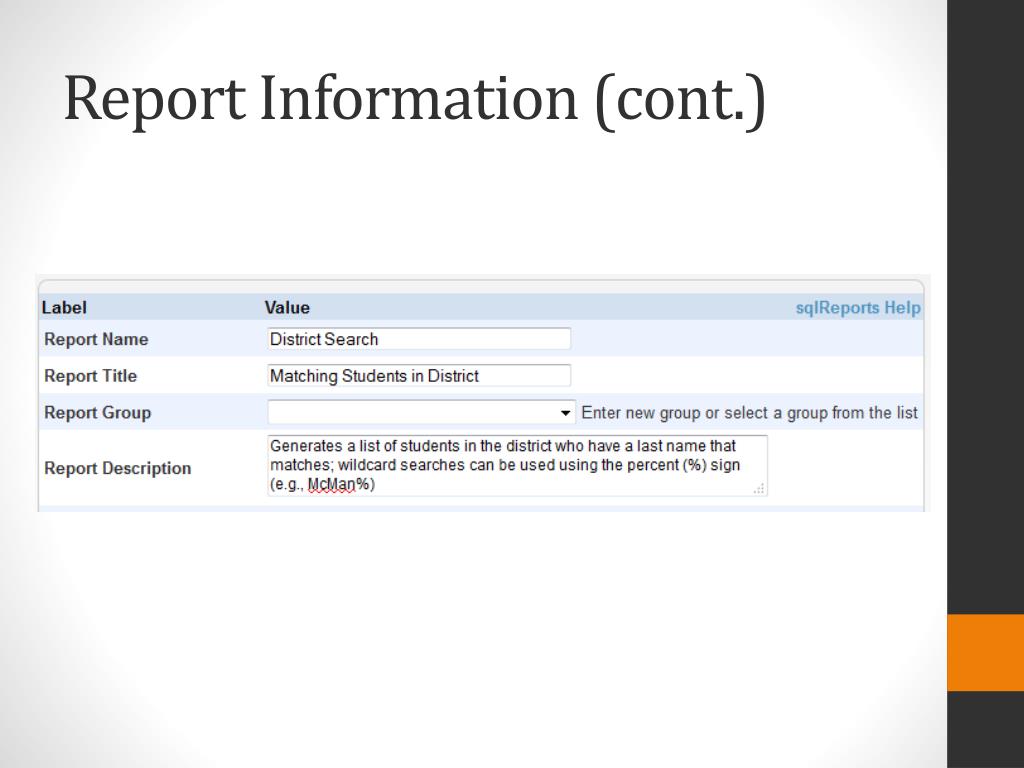 Ppt An Intro To Writing Sql Queries And Using The Sqlreports Customization For Powerschool 9964