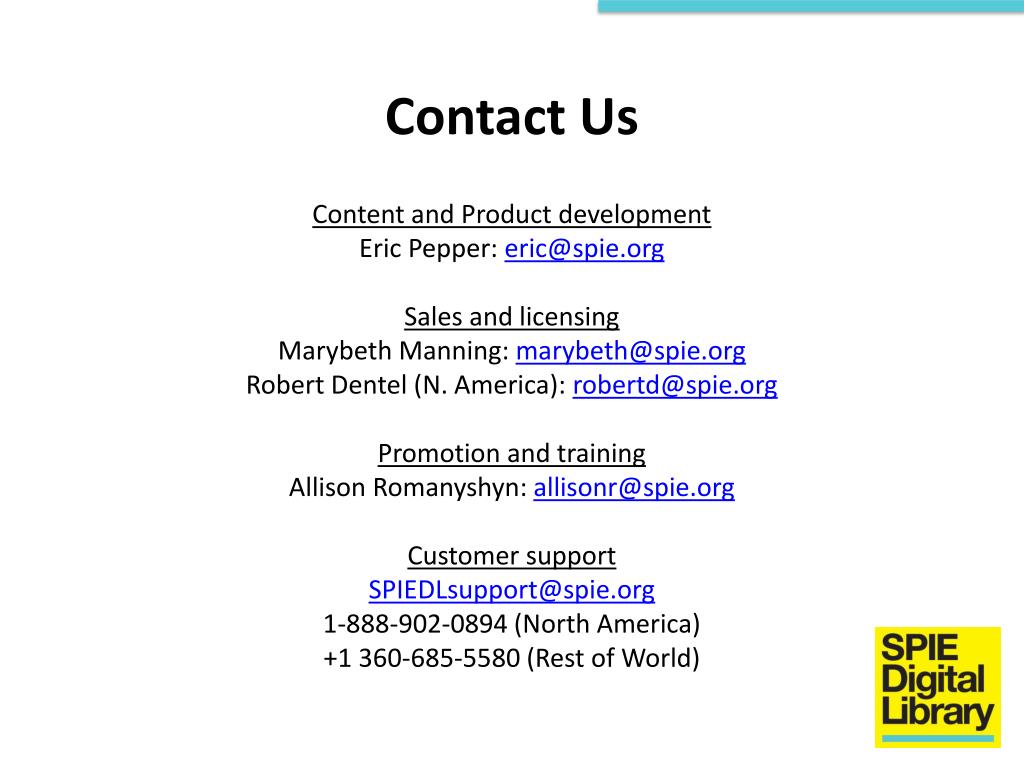 PPT - What’s Changing, What’s New? Eric Pepper SPIE Director of ...