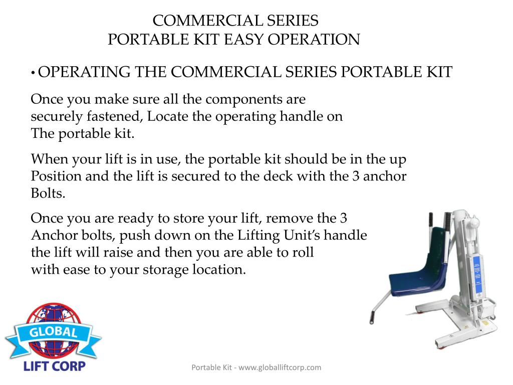PPT - GLOBAL LIFT CORP COMMERCIAL SERIES PORTABLE KIT PowerPoint ...