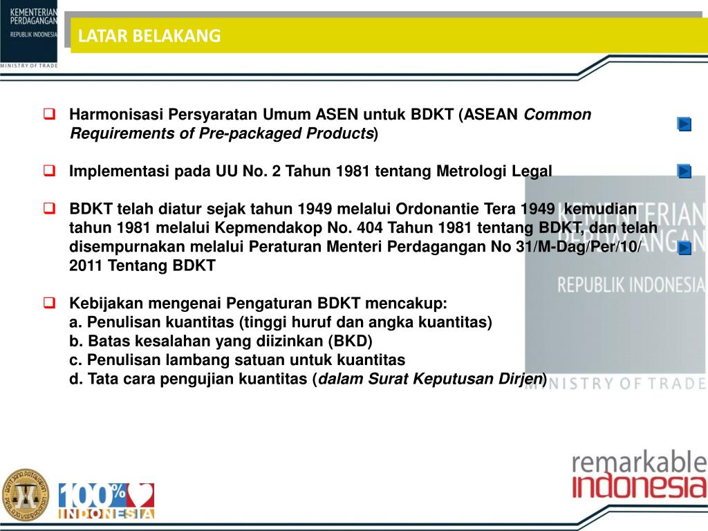 PPT - PENGATURAN BARANG DALAM KEADAAN TERBUNGKUS (BDKT ) DI INDONESIA ...