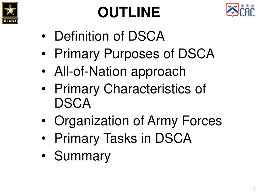 PPT - DEFENSE SUPPORT OF CIVIL AUTHORITIES (DSCA) PowerPoint ...