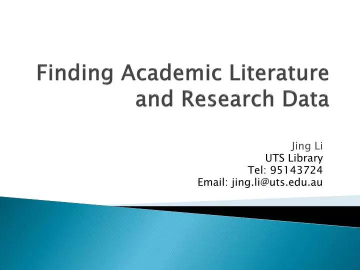PPT - Finding Academic Literature and Research Data PowerPoint ...