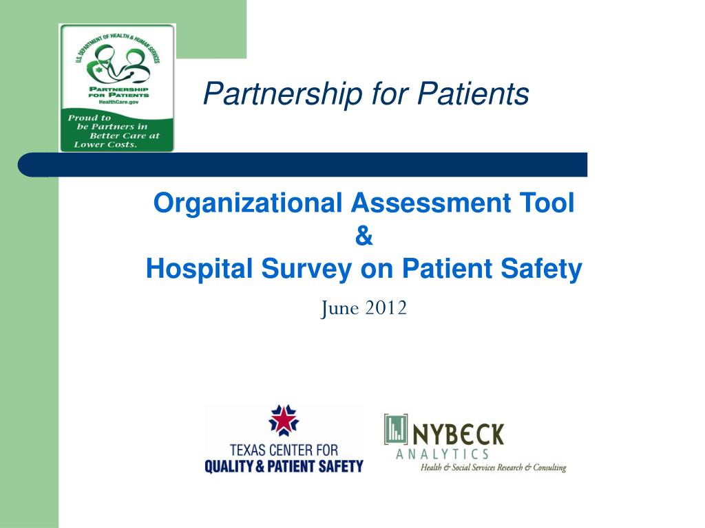 PPT - Organizational Assessment Tool & Hospital Survey on Patient ...