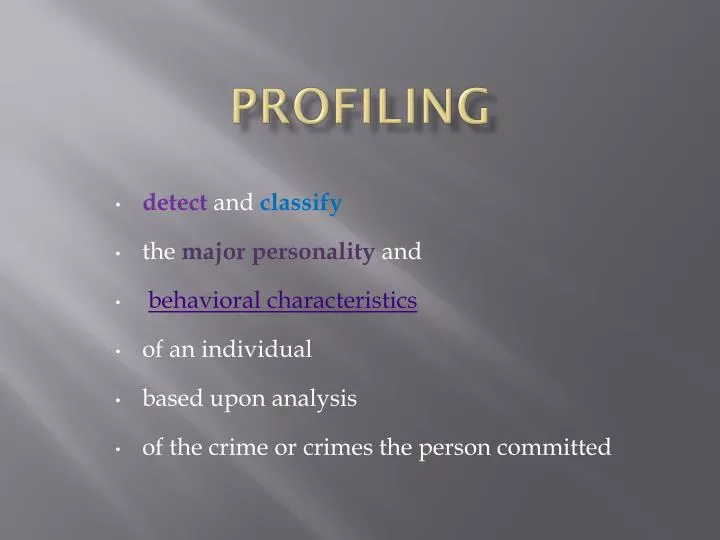 PPT - Profiling PowerPoint Presentation, free download - ID:1907842