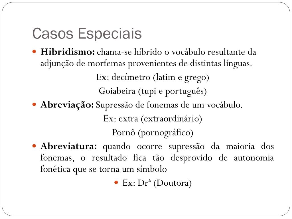 PPT - Estrutura e Formação das palavras PowerPoint Presentation, free ...