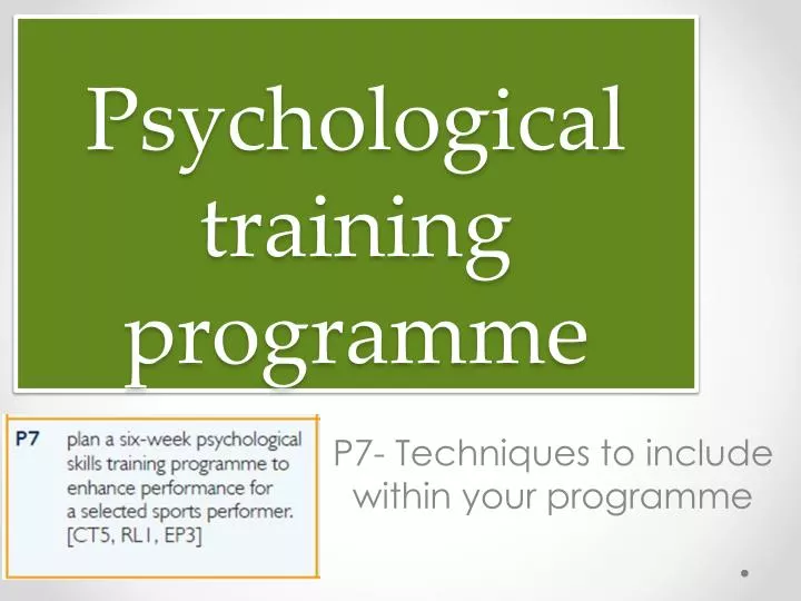 PPT - Psychological training programme PowerPoint Presentation, free ...