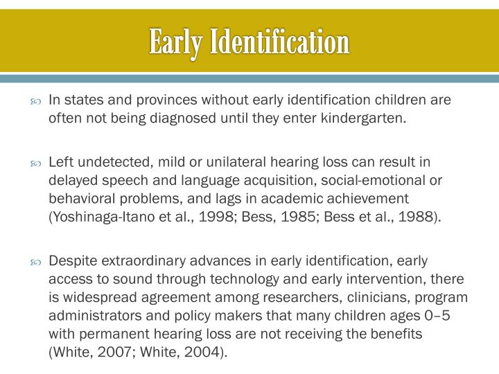 PPT - The Need for Early Identification and Intervention for Children ...