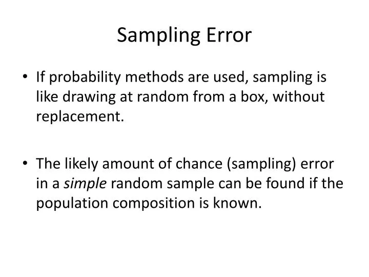 PPT - Sampling Error PowerPoint Presentation, free download - ID:1909081