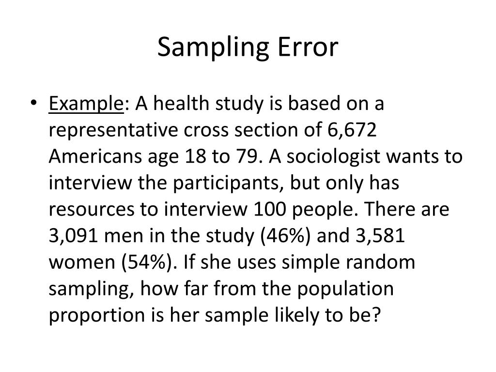 PPT Sampling Error PowerPoint Presentation Free Download ID 1909081