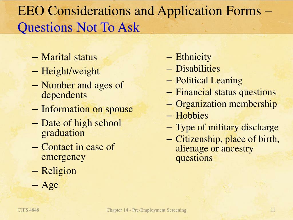 PPT - Contemporary Security Management Chapter 14 Pre-Employment ...