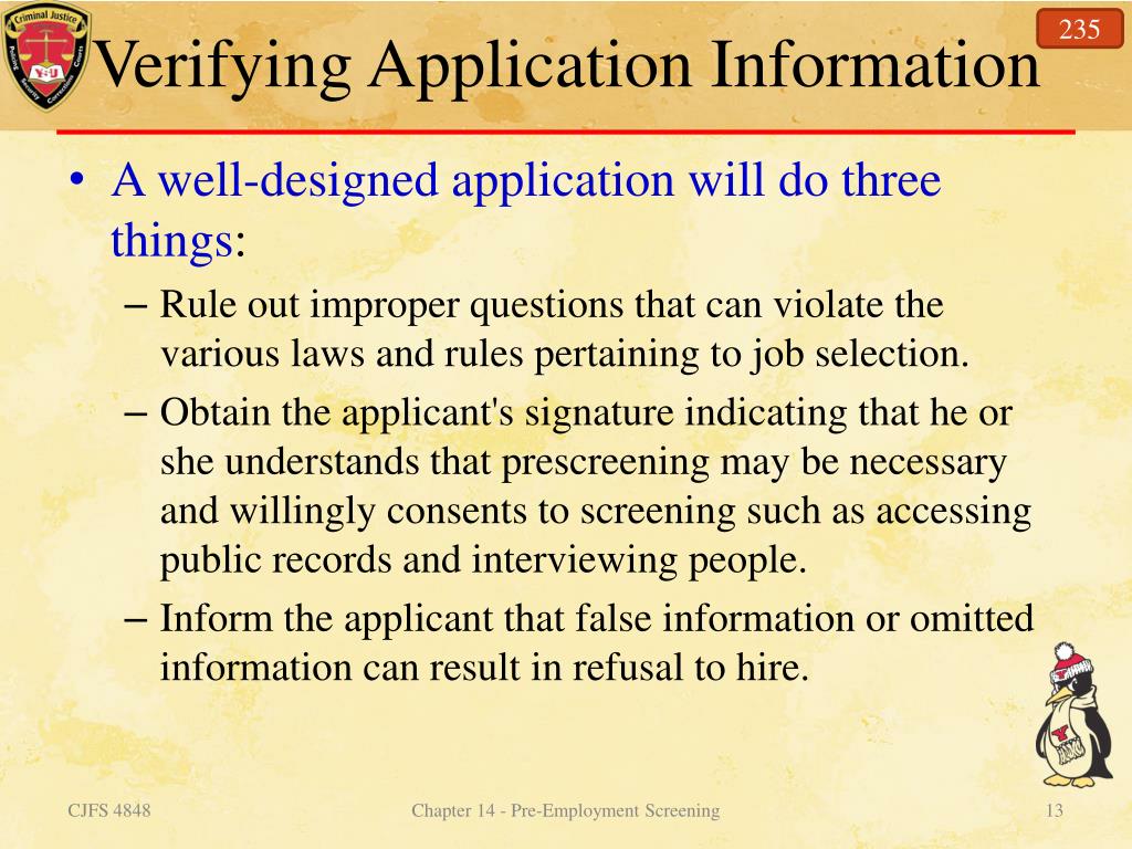 PPT - Contemporary Security Management Chapter 14 Pre-Employment ...