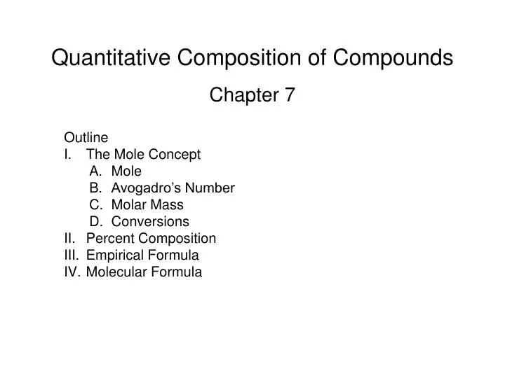 PPT - Quantitative Composition of Compounds PowerPoint Presentation ...