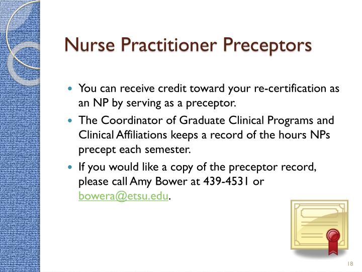 PPT - Preceptor Orientation For the Nurse Practitioner Program ...