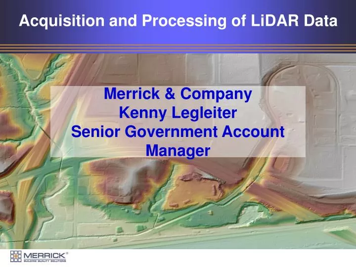 PPT - Acquisition and Processing of LiDAR Data PowerPoint Presentation ...