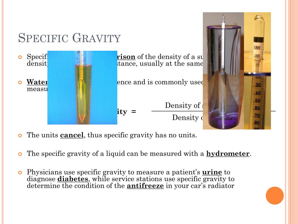 Specific Gravity Specific Gravity