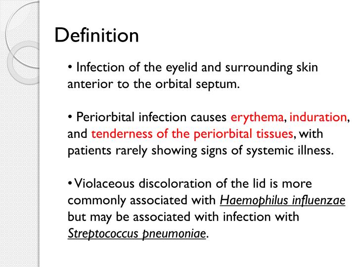 PPT - PERIORBITAL CELLULITIS PowerPoint Presentation - ID:1911063