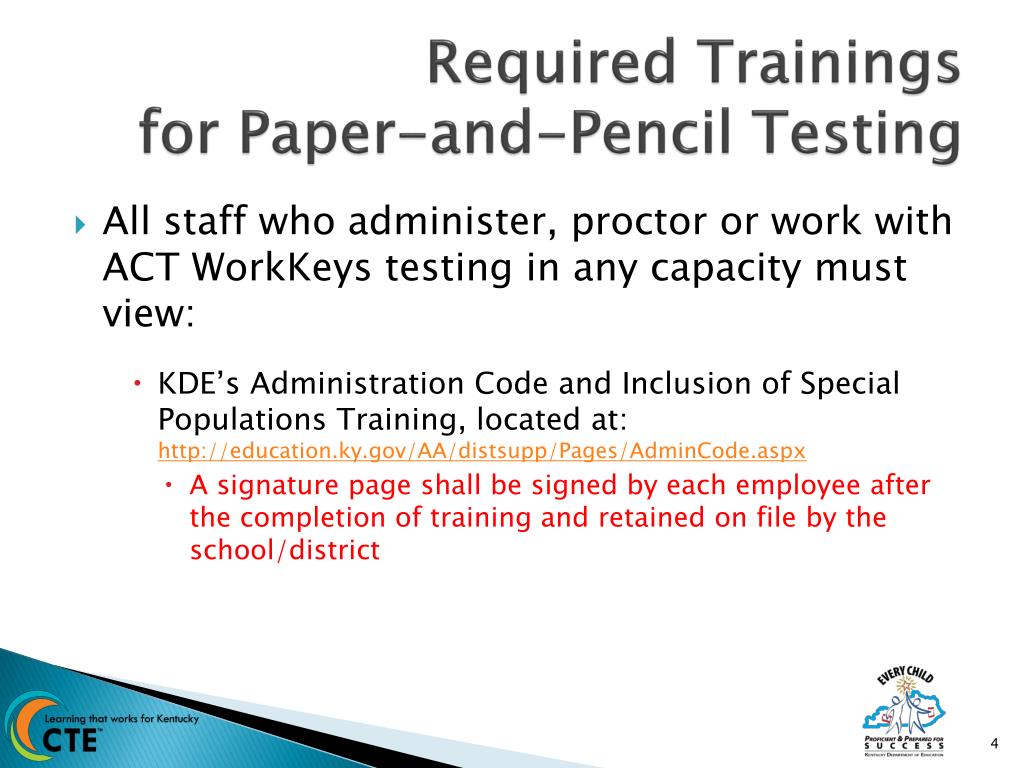 PPT - ACT WorkKeys Paper-and-Pencil Testing 2013-2014 PowerPoint ...