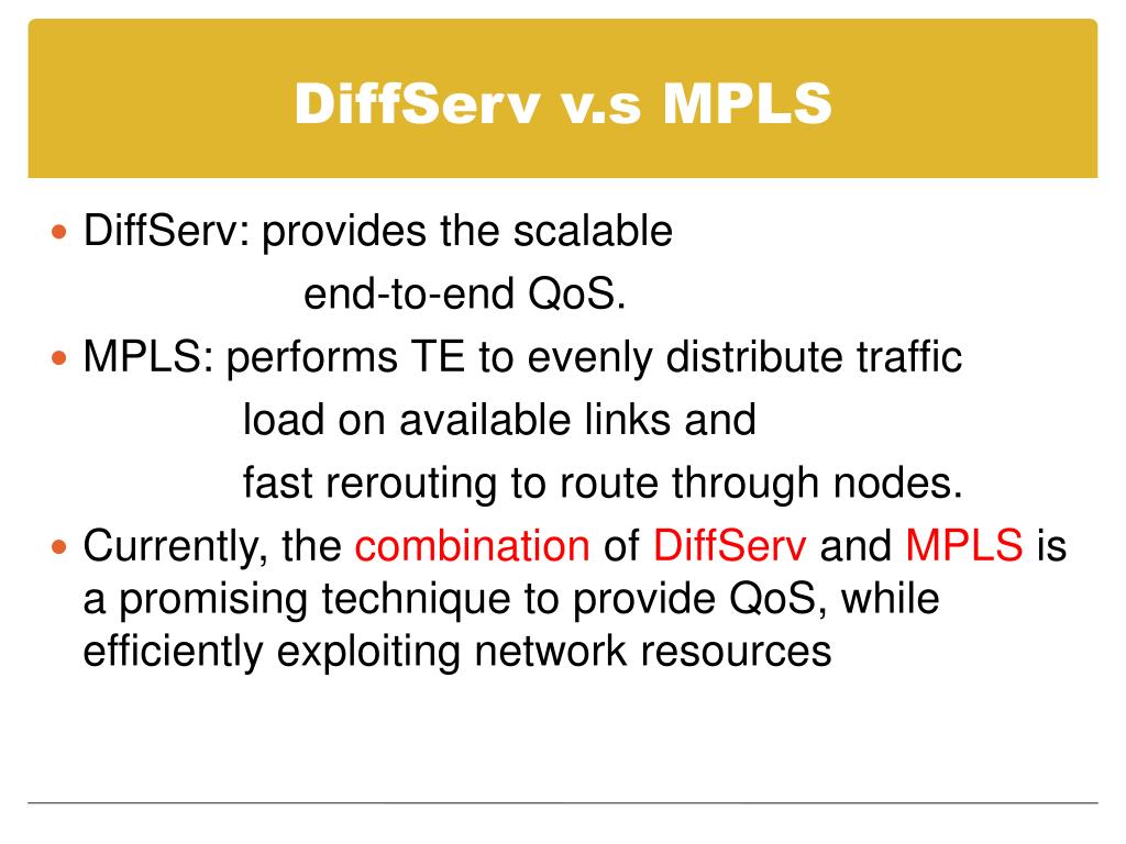 Ppt Implement A Qos Algorithm For Real Time Applications In The Diffserv Aware Mpls Network