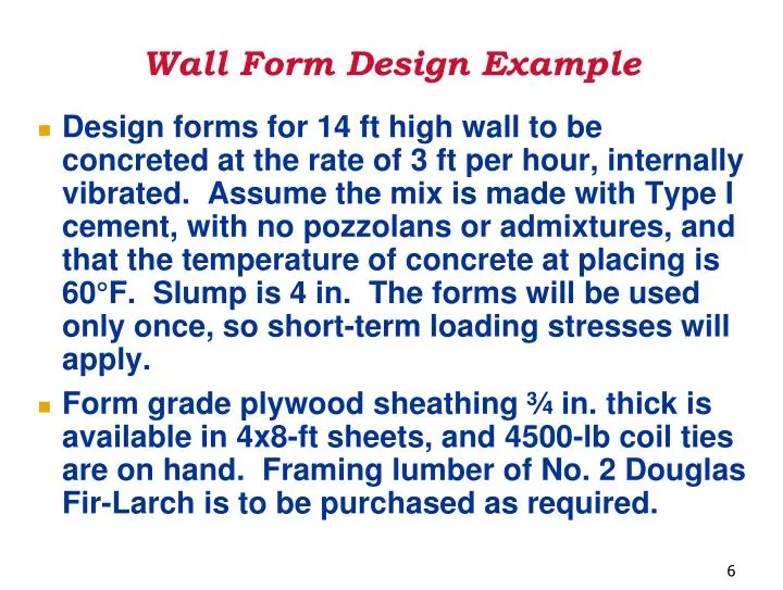 PPT - Wall Form Design Example PowerPoint Presentation, free download ...