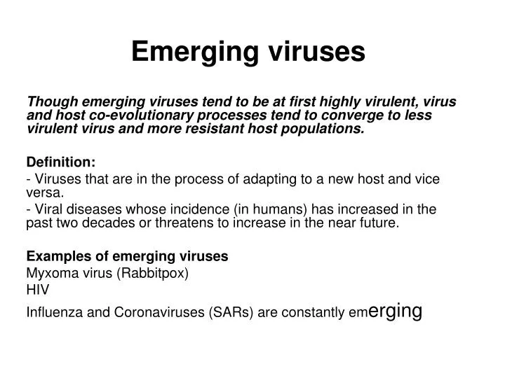 PPT - Emerging viruses PowerPoint Presentation, free download - ID:1912515