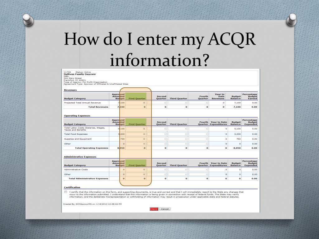 PPT - CNIPS Budgets & Actual Cost Quarterly Report (ACQR) Training ...