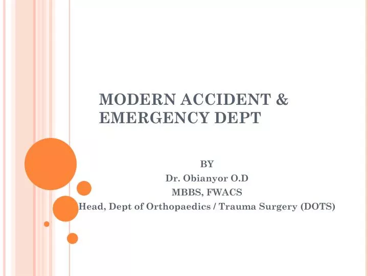 PPT - MODERN ACCIDENT & EMERGENCY DEPT PowerPoint Presentation, free ...