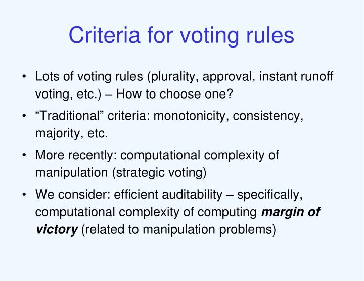 PPT - Complexity of Computing the Margin of Victory for Various Voting ...