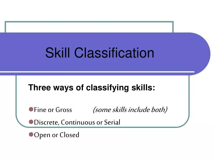 PPT - Skill Classification PowerPoint Presentation, free download - ID ...