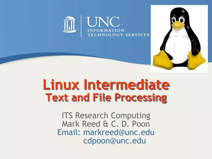 PPT - Linux Intermediate Text and File Processing PowerPoint ...