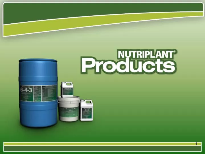 PPT - Nutriplant SD/SL seed treatment Nutriplant AG foliar nutrition ...