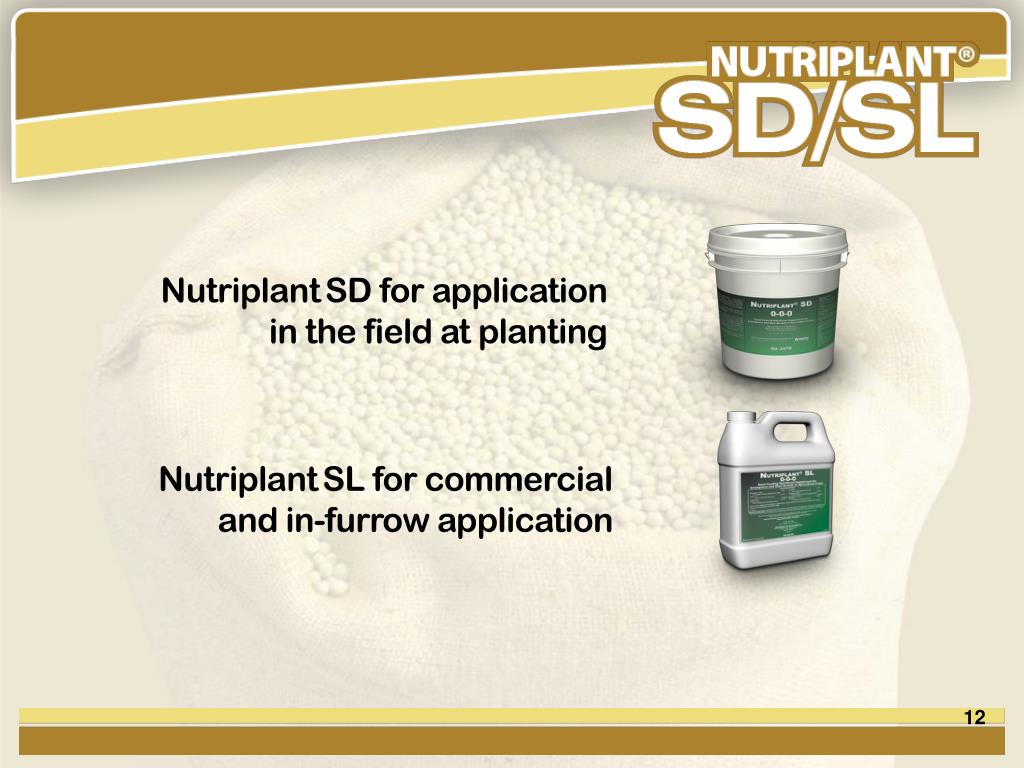 PPT - Nutriplant SD/SL seed treatment Nutriplant AG foliar nutrition ...