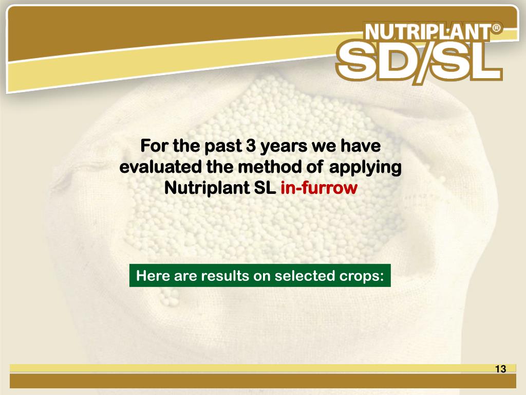PPT - Nutriplant SD/SL seed treatment Nutriplant AG foliar nutrition ...