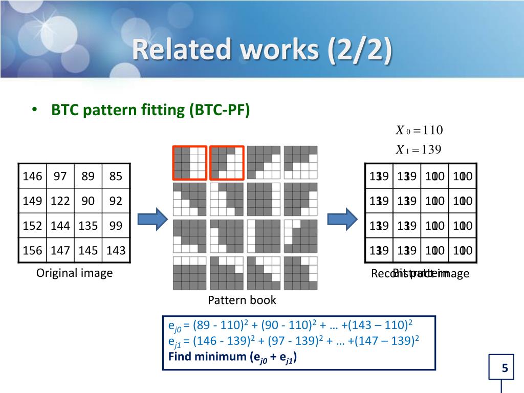 Ppt Color Image Compression Based On Block Truncation Coding Using Pattern Fitting Principle