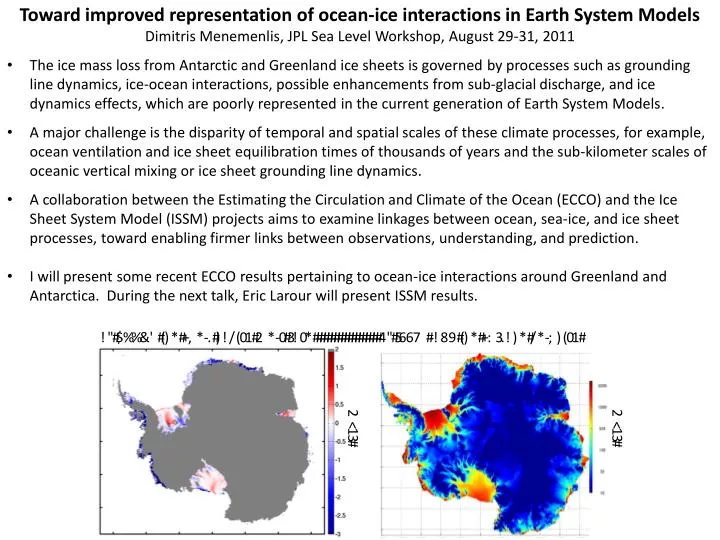 PPT - Toward improved representation of ocean-ice interactions in Earth ...