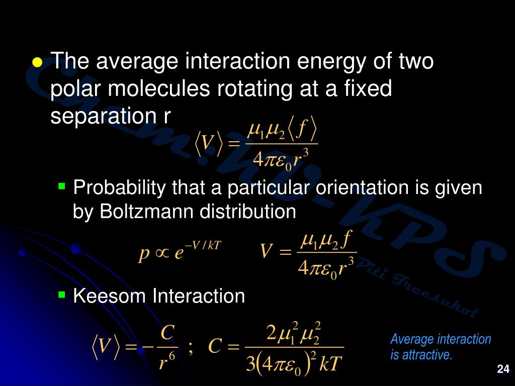 PPT - Physical Chemistry III 01403343 Molecular Interactions PowerPoint ...