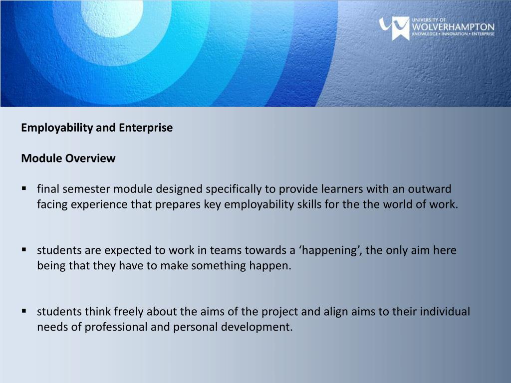 PPT - Employability and Enterprise 6MU010 Kevin Stannard John Hart ...